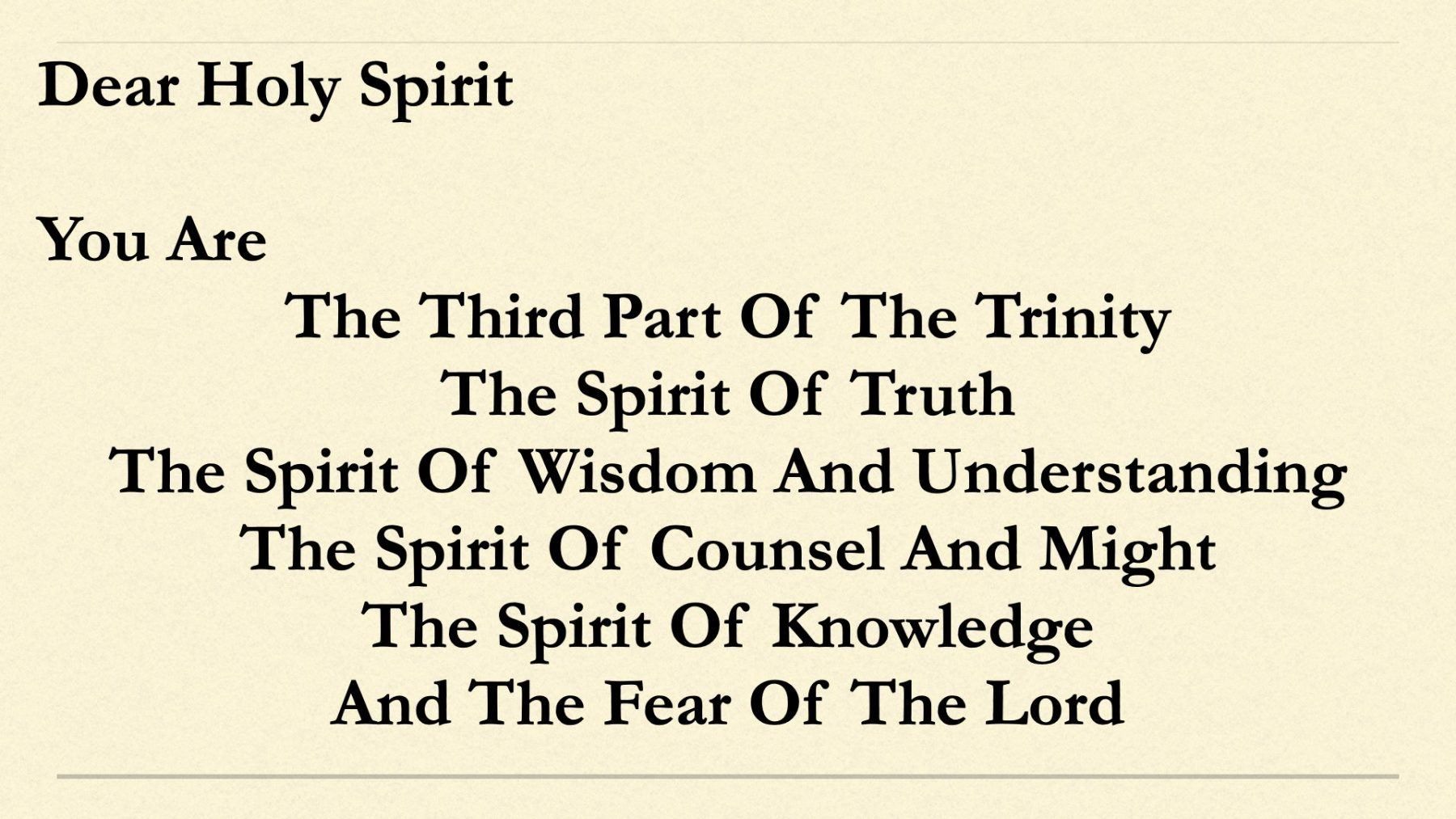 Praying To Our Holy Spirit - Restore Purity